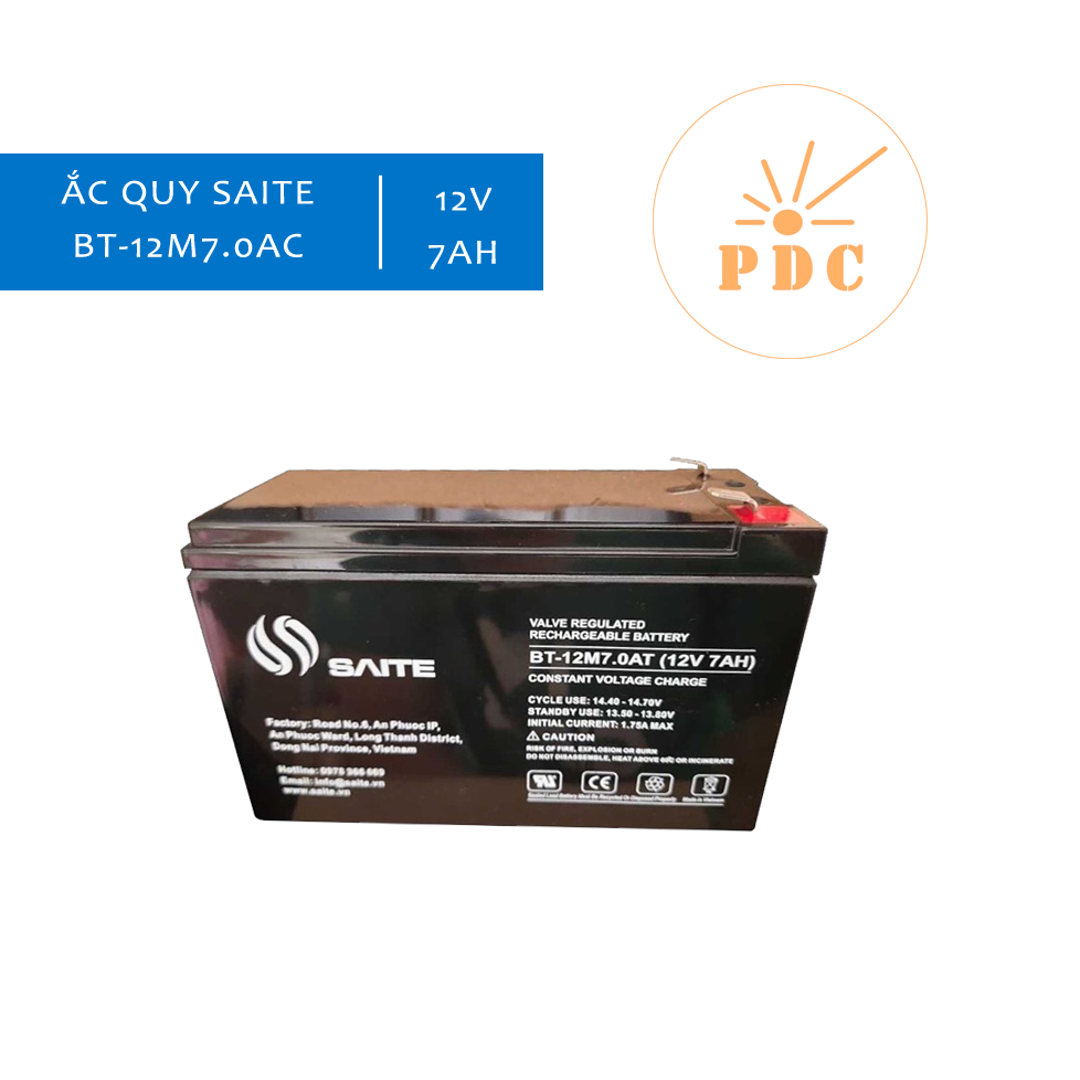 PDC-Tech.vn I Ắc Quy SAITE BT-12M7.0AT 12V 7AH