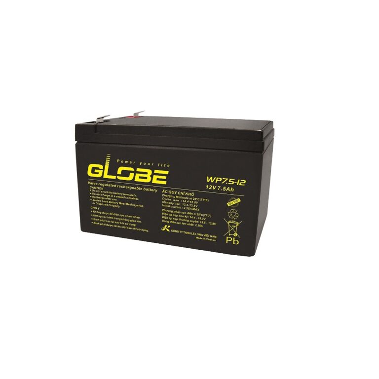 PDC-Tech I Ắc Quy Kín Khí (VRLA AGM) GLOBE 12V-7.5AH (20HR), WP7.5-12, F1